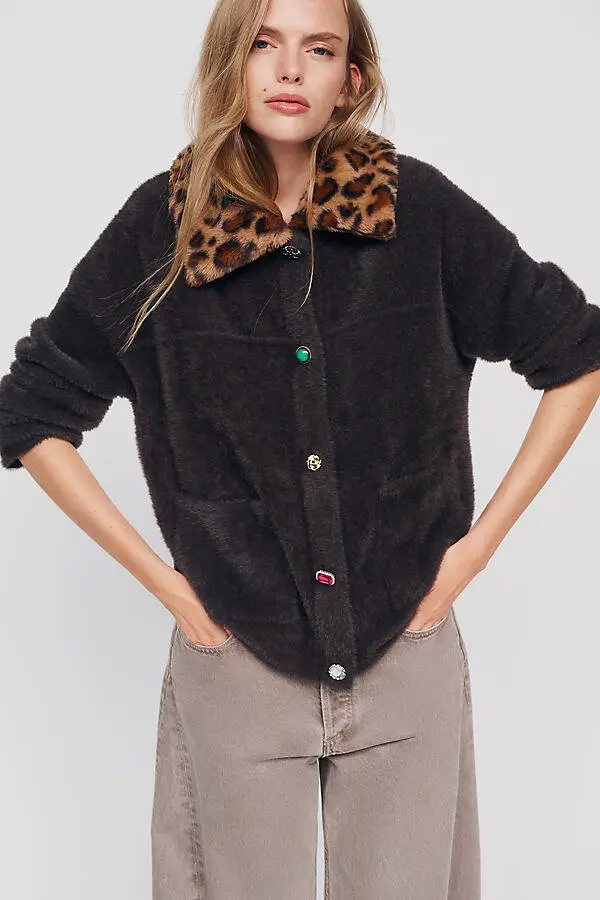 NVLT Cash Eyelast Knit Bomber Jacket - Espresso