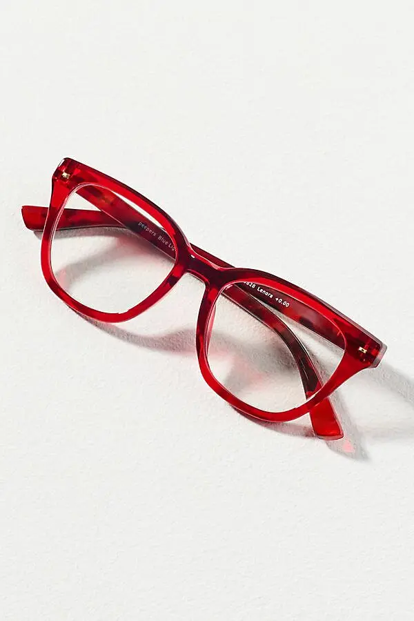 PEEPERS Lenora Square Readers - Red Pattern