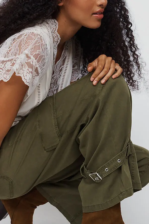 PILCRO 100% Cotton Harem Cargo Pants