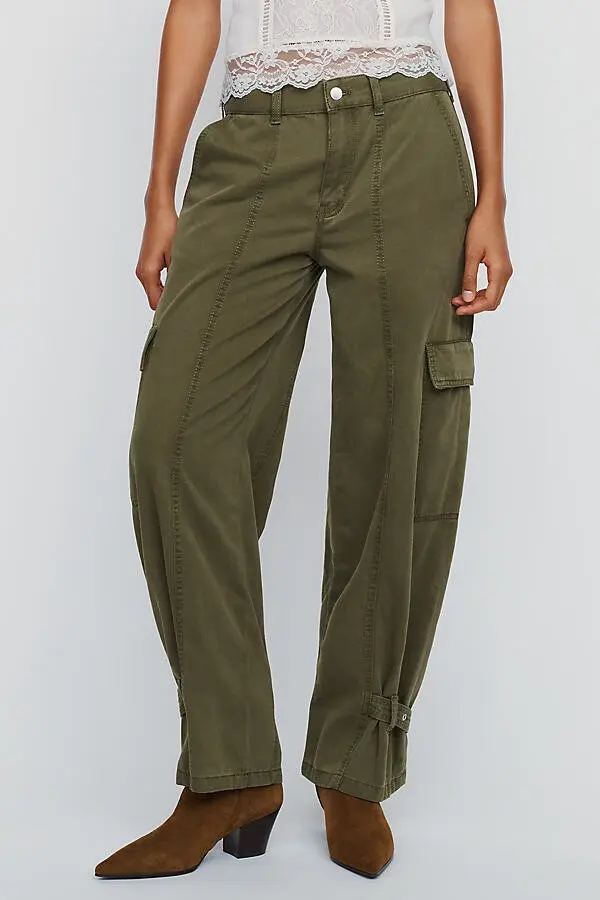 PILCRO 100% Cotton Harem Cargo Pants