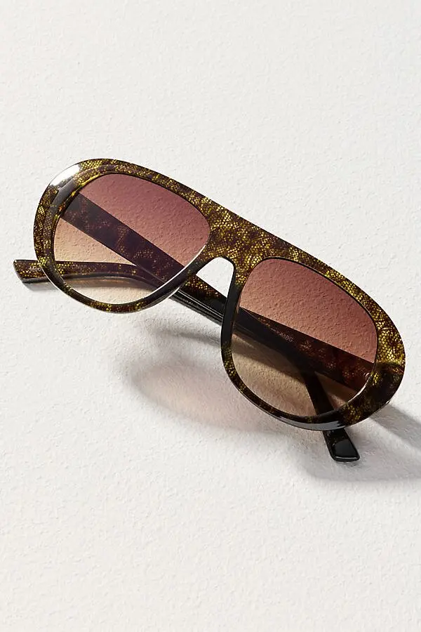 Anthropologie Wrapped Aviator Sunglasses - Olive