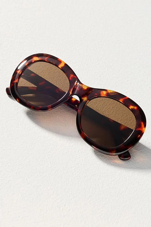 Anthropologie Large Circle Sunglasses - Brown Pattern
