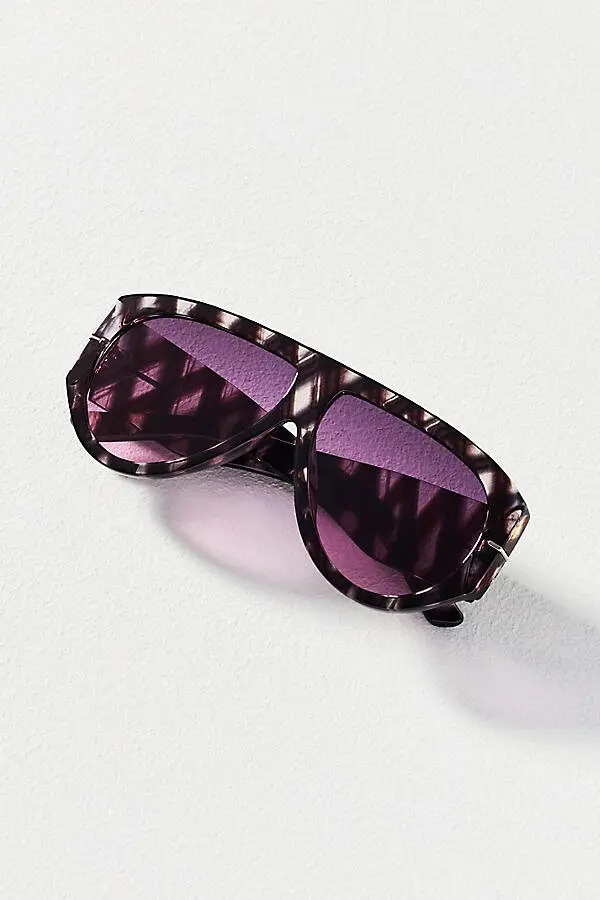 I-SEA Flat Top Aviator Sunglasses - Black Pattern