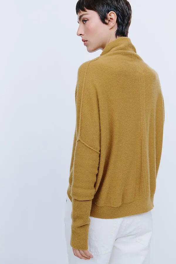 PILCRO 100% Cashmere Turtleneck Sweater - Camel