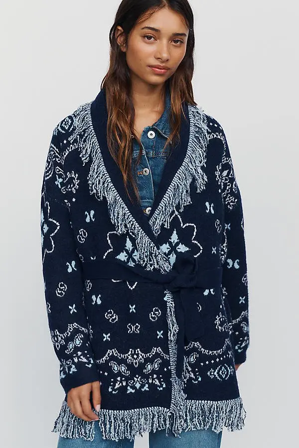 PILCRO Bandana Wrap Cardigan