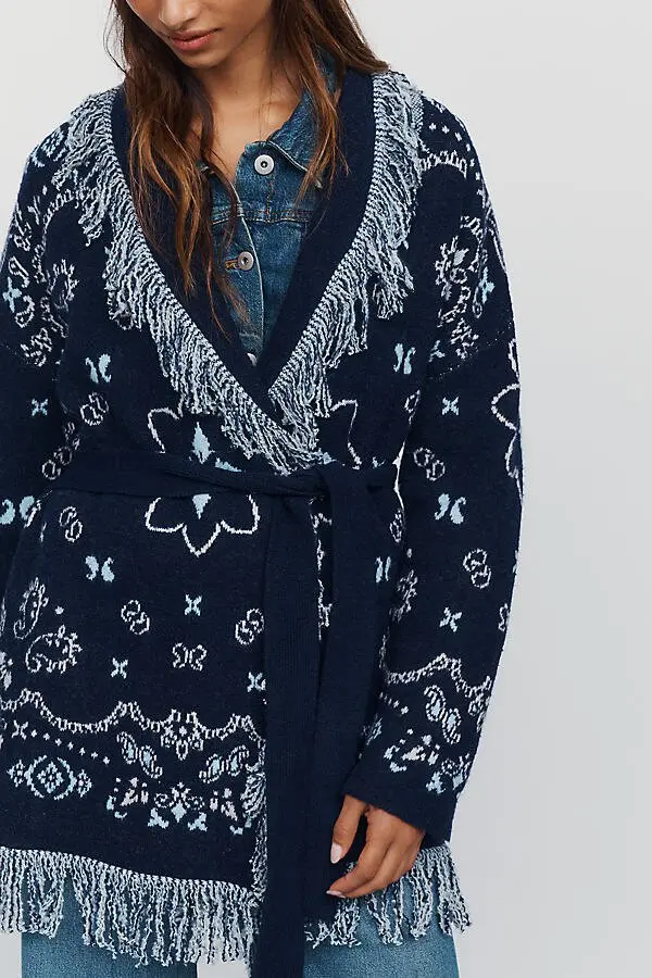 PILCRO Bandana Wrap Cardigan