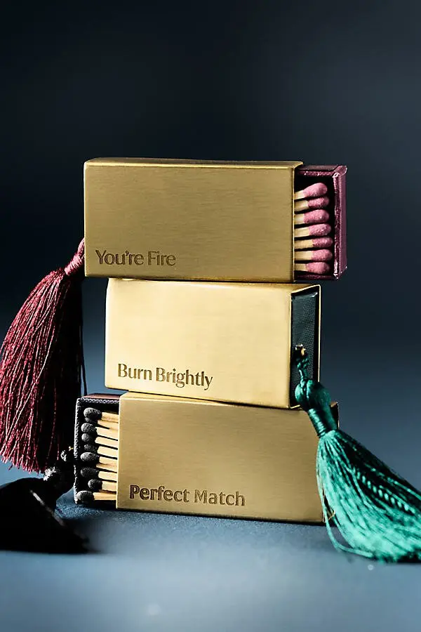 SKEEM Engraved Metal Matchbox - Black