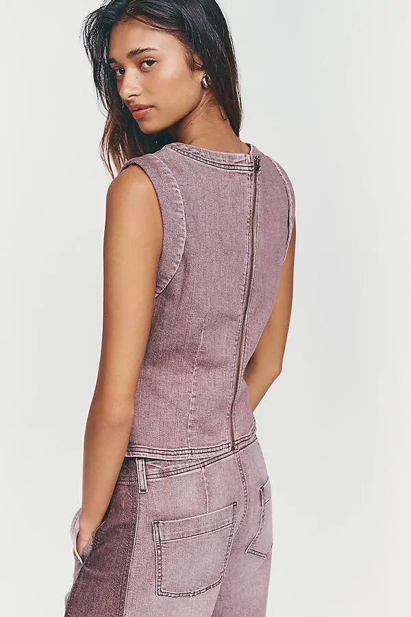 PILCRO Kendall Denim Sleeveless Top
