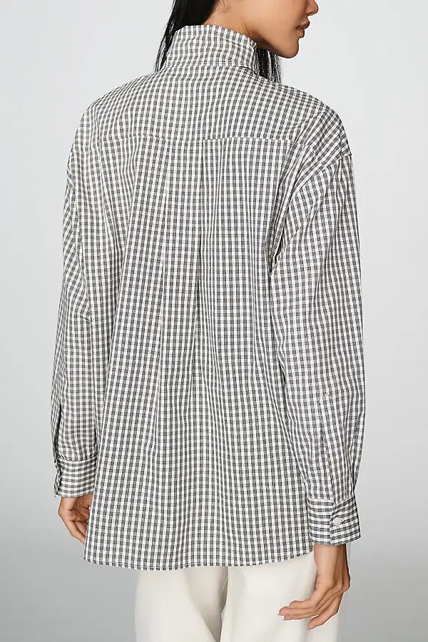 ELODIE Clair 100% Cotton Tie-neck Shirt Top