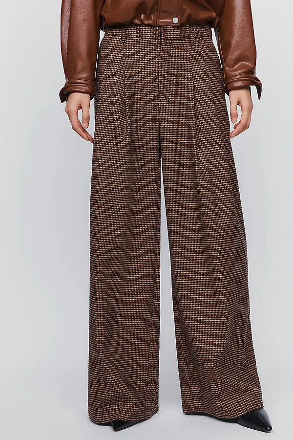 Maeve Avery Wide Leg Pleated Trousers Pants