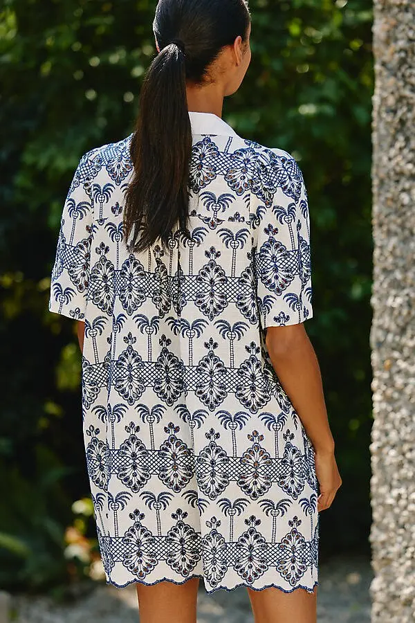 CELANDINE Eyelet Embroidered Mi Dress