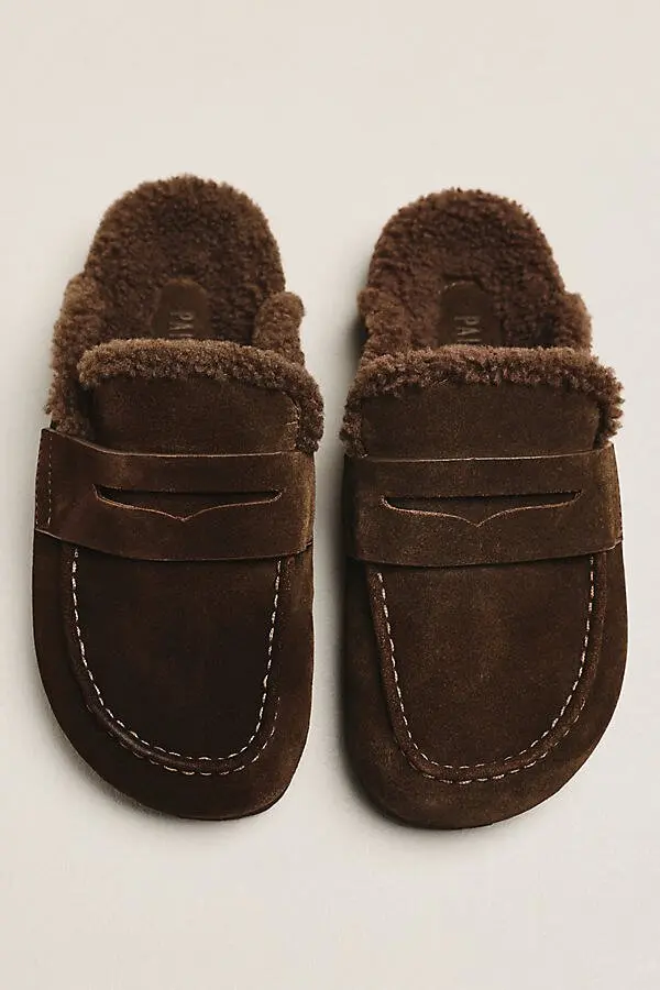 Paige Wynn Shearlg Slip-on Loafers - Chocolate