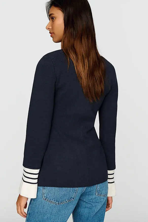 Maeve Double-breasted Sweater - Navy