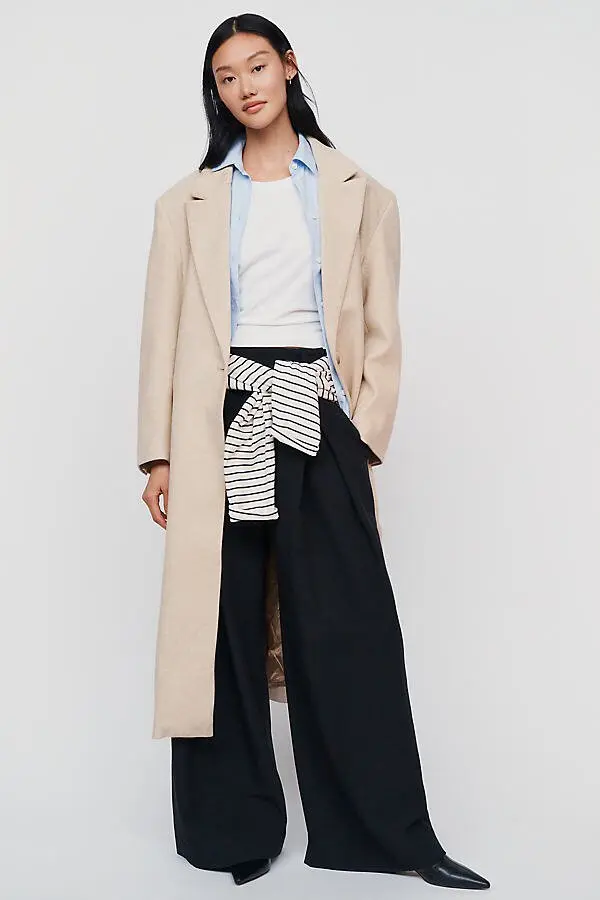 Anthropologie Maxi Coat Jacket - Neutral