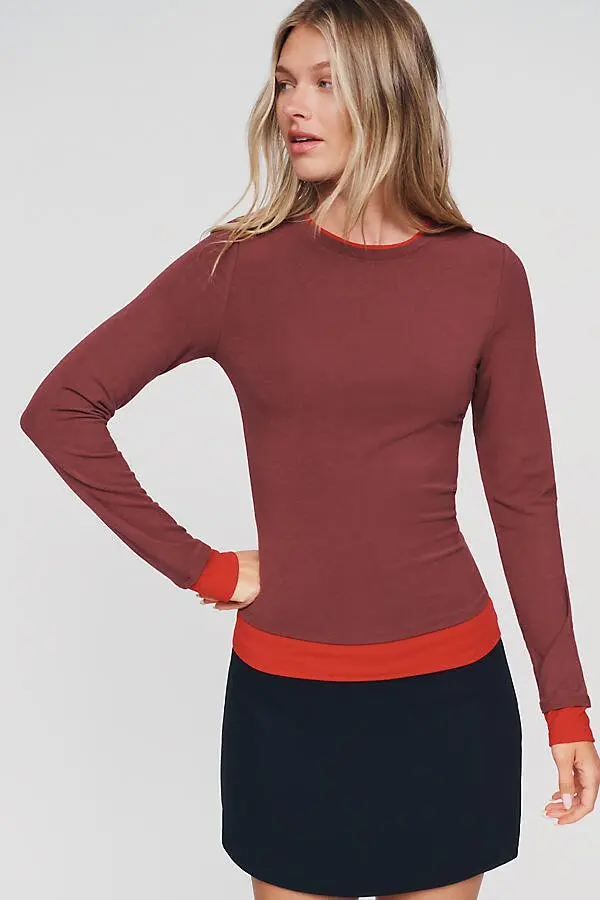 Maeve Double-layer Top - Brown