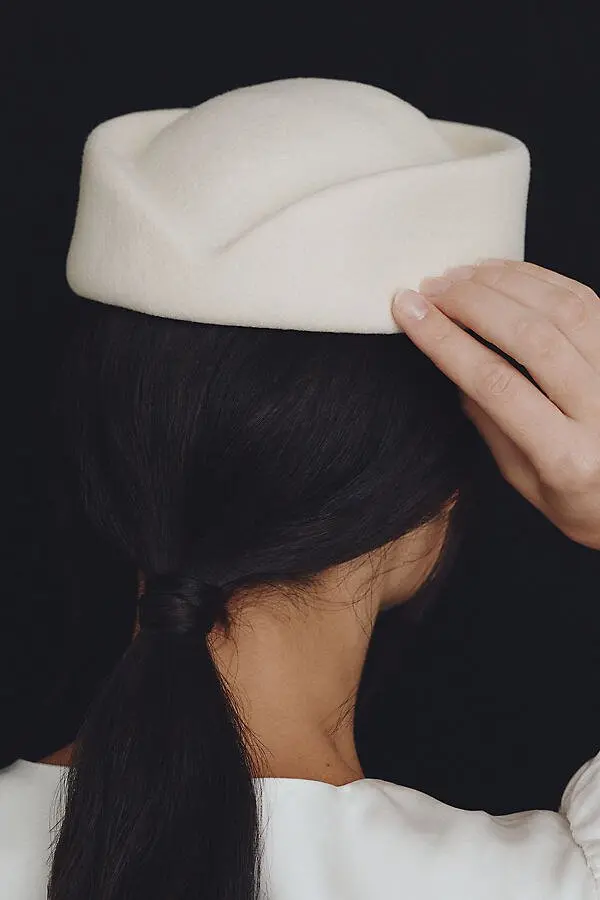 Lele Sadoughi 100% Wool Contoured Hat - Ivory