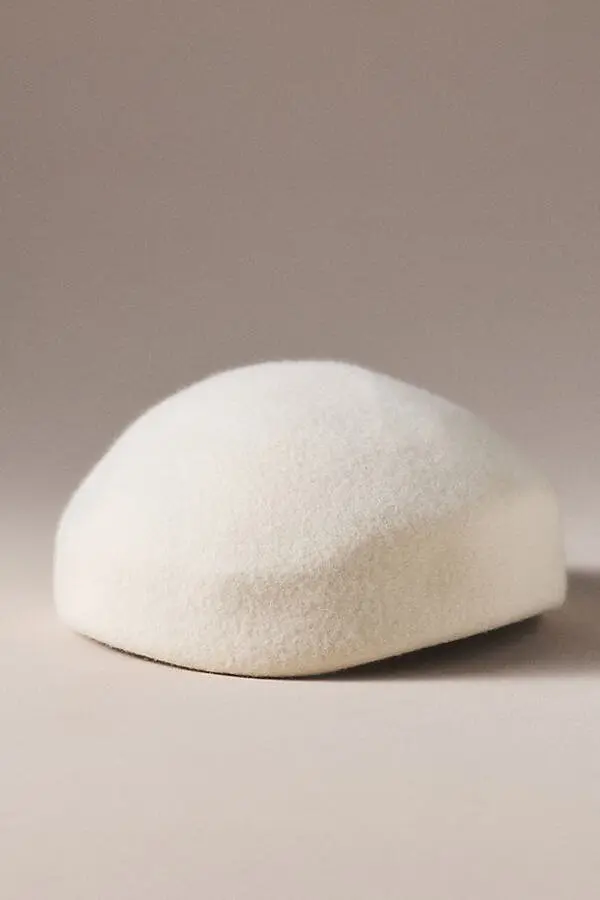 Lele Sadoughi 100% Wool Beret - White