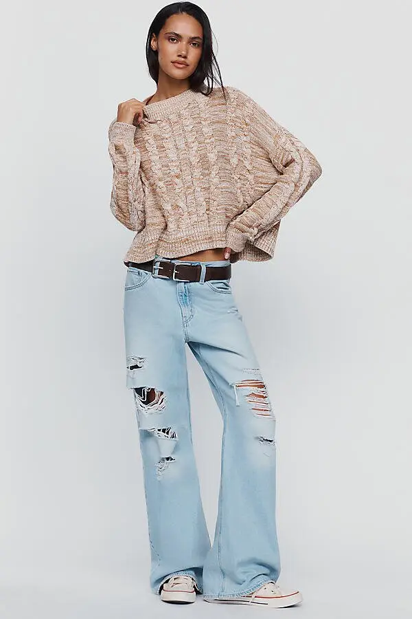 PILCRO Cable Knit Sweater