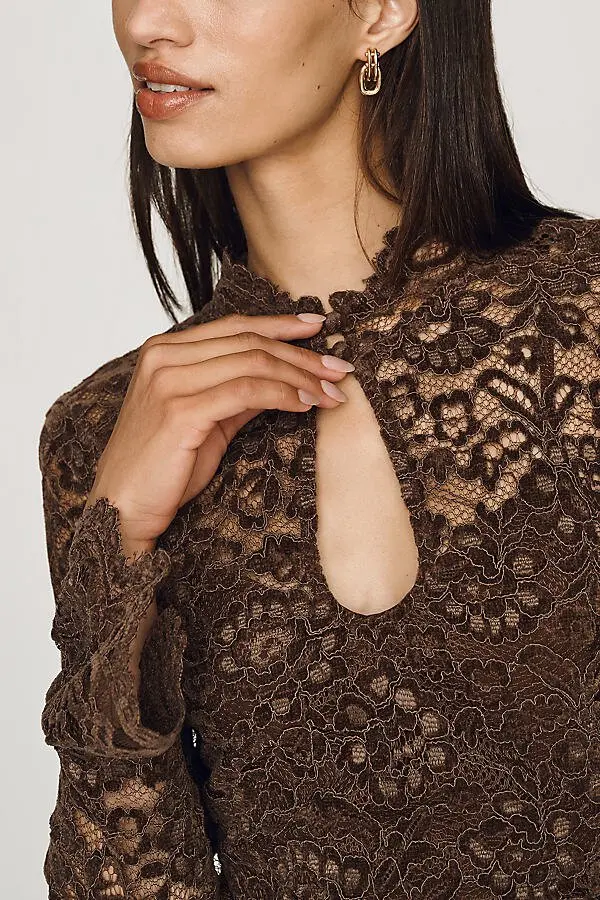 Walter Baker Keyhole Lace Mi Dress