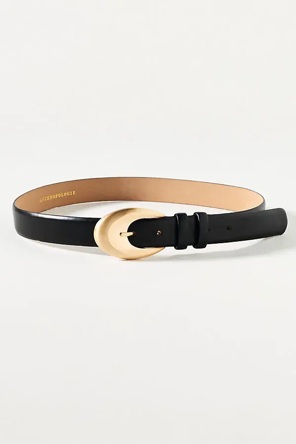 Anthropologie Hensler Oval Buckle Belt - Black