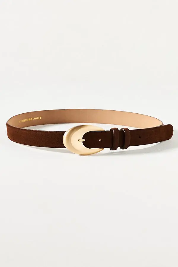 Anthropologie Hensler Oval Buckle Belt - Chocolate