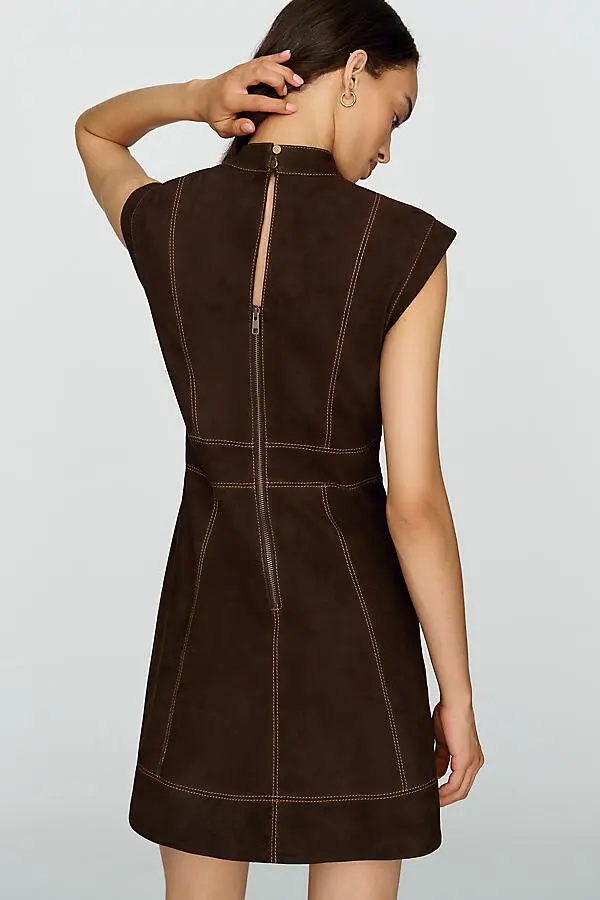Anthropologie Suede Seamed Mi Dress