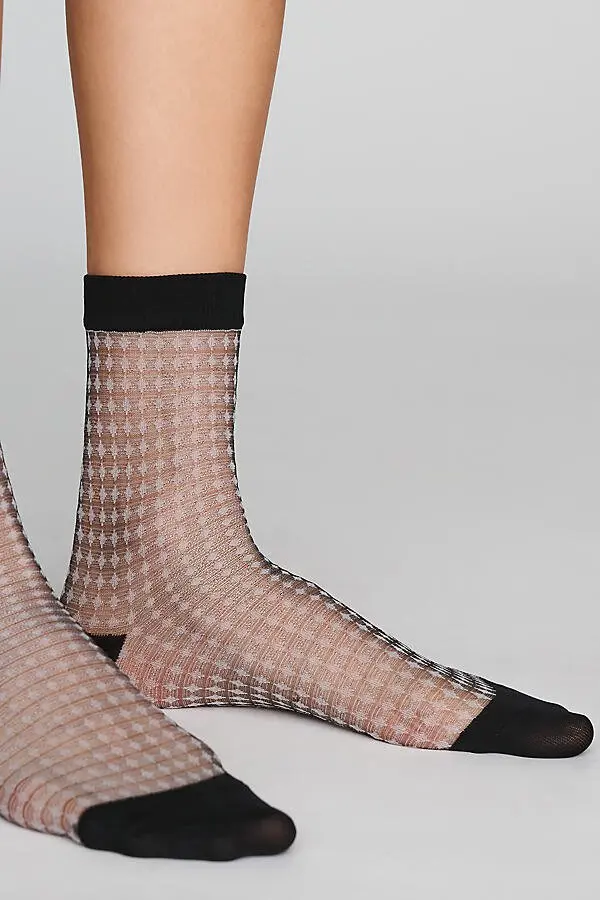 Anthropologie Textured Sheer Crew Socks