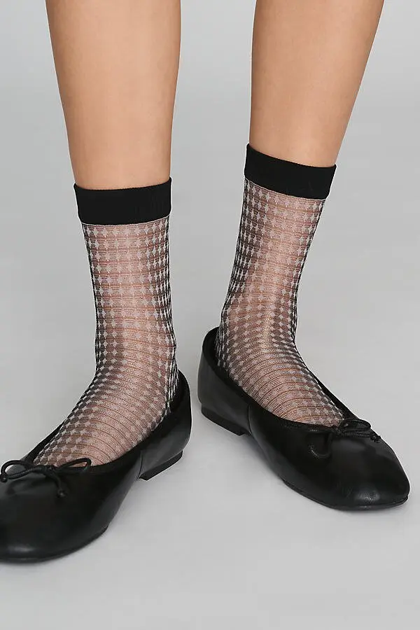 Anthropologie Textured Sheer Crew Socks