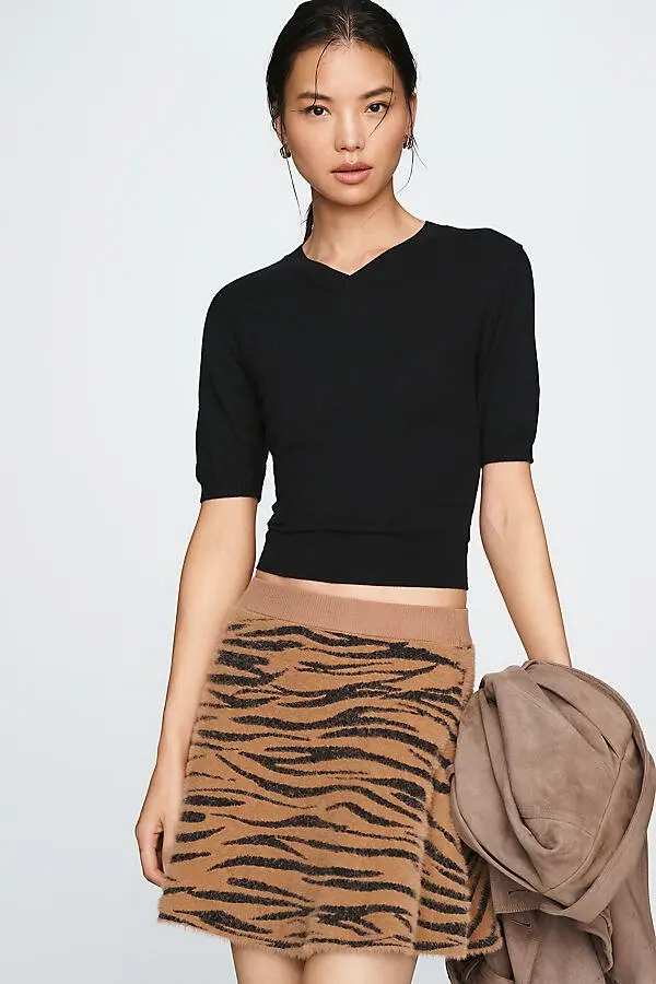 Anthropologie Animal Prt Sweater Skirt - Tiger