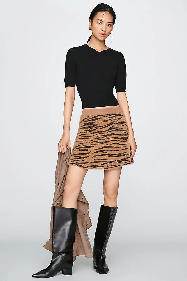 Anthropologie Animal Prt Sweater Skirt