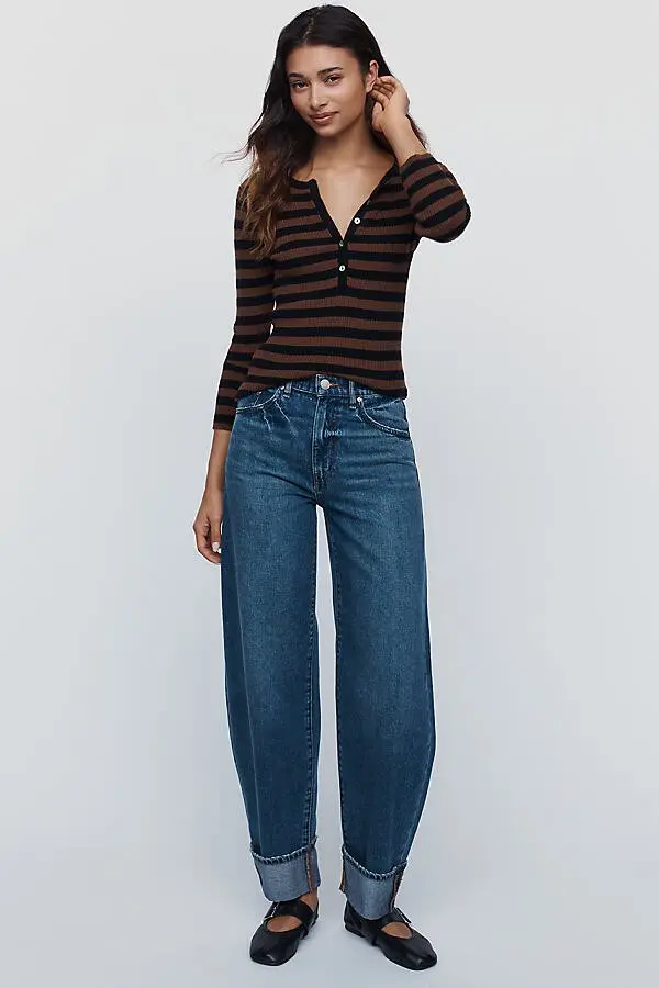 Hudson Jeans Aria High Rise Cuffed Barrel Jeans