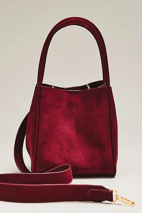 Anthropologie Faux Suede Hollace Bag - Red