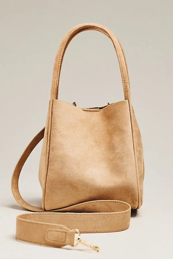 Anthropologie Faux Suede Hollace Bag - Tan