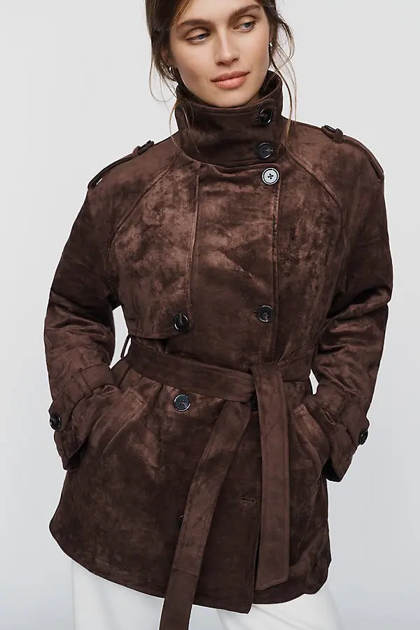 Blanknyc Belted Short Trench Coat Jacket