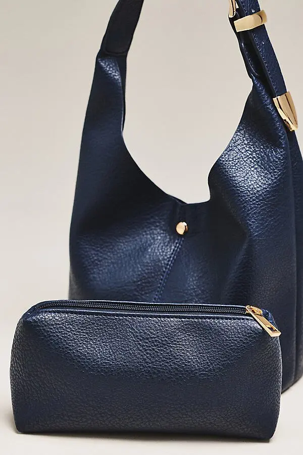 Anthropologie Mi Western Buckle Bag - Navy