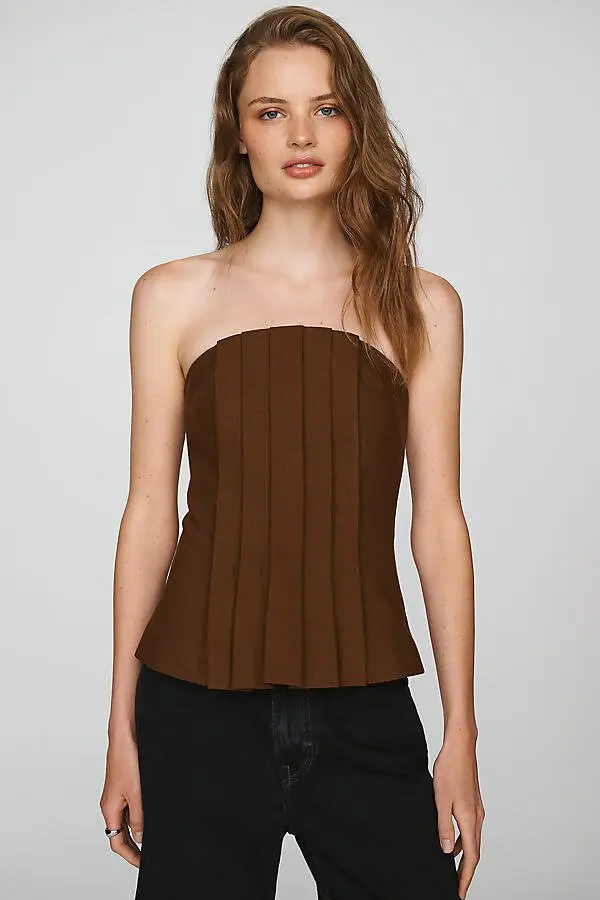 MARE MARE Strapless Pleated Top