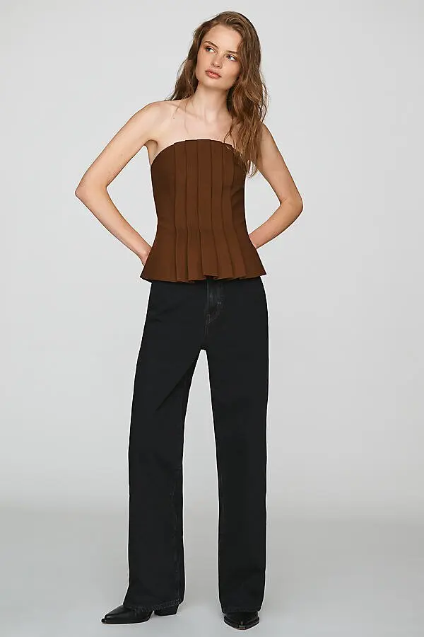 MARE MARE Strapless Pleated Top