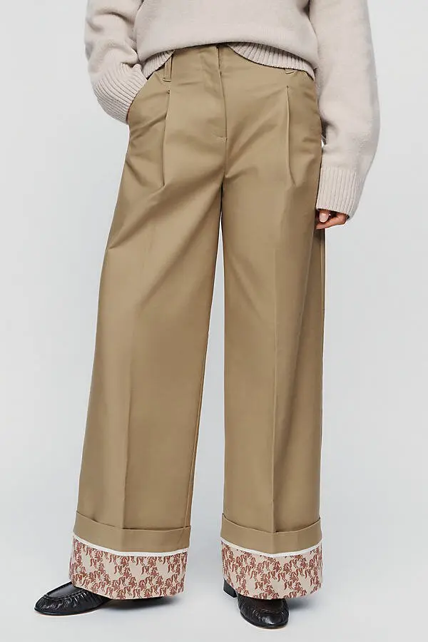 Maeve High-cuff Cho Trousers Pants - Beige