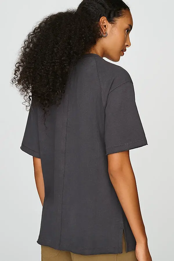 PILCRO 100% Cotton Notched Graphic Tee