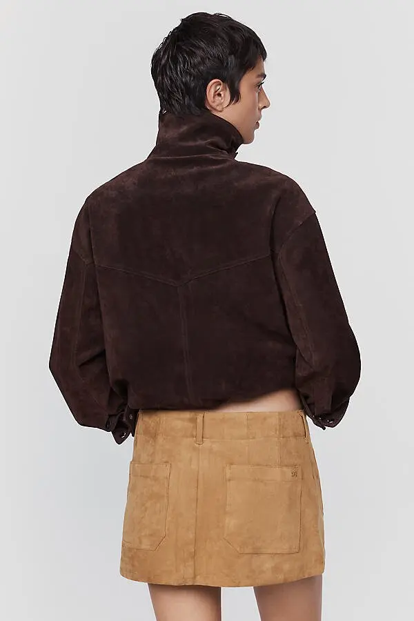Maeve Colette Faux Suede Skort - Camel