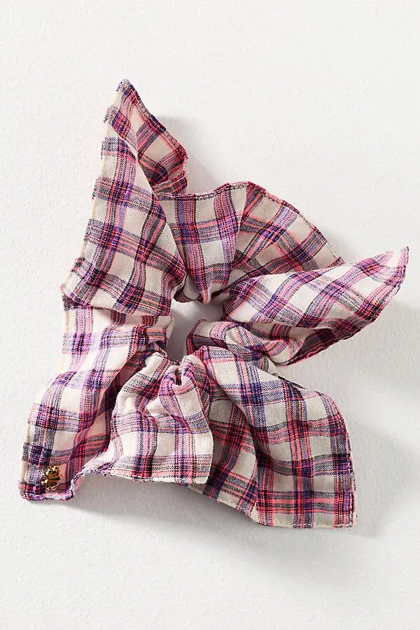 Lele Sadoughi Square Plaid Scrunchie