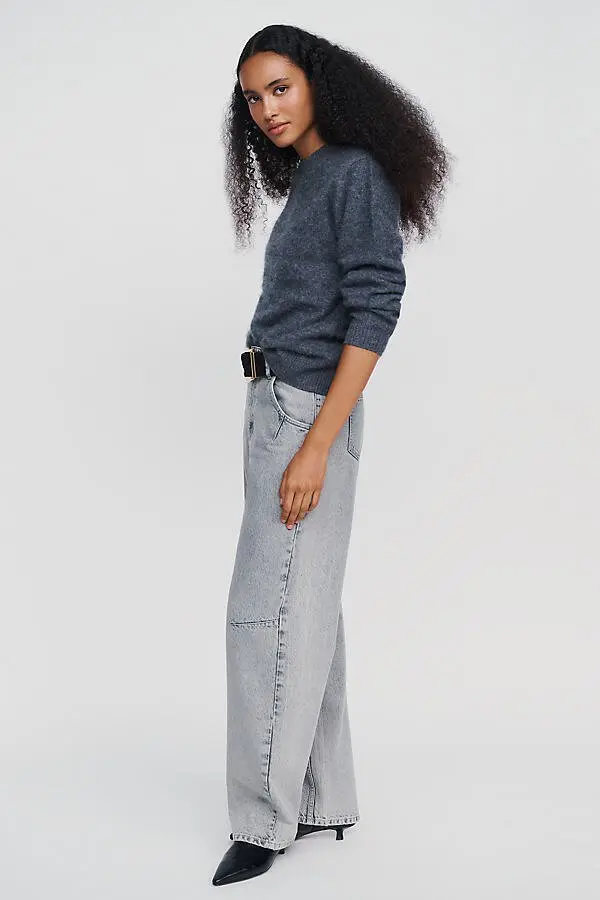 SEVENTY + MOCHI Na High Rise Barrel Leg Jeans - Silver Lining