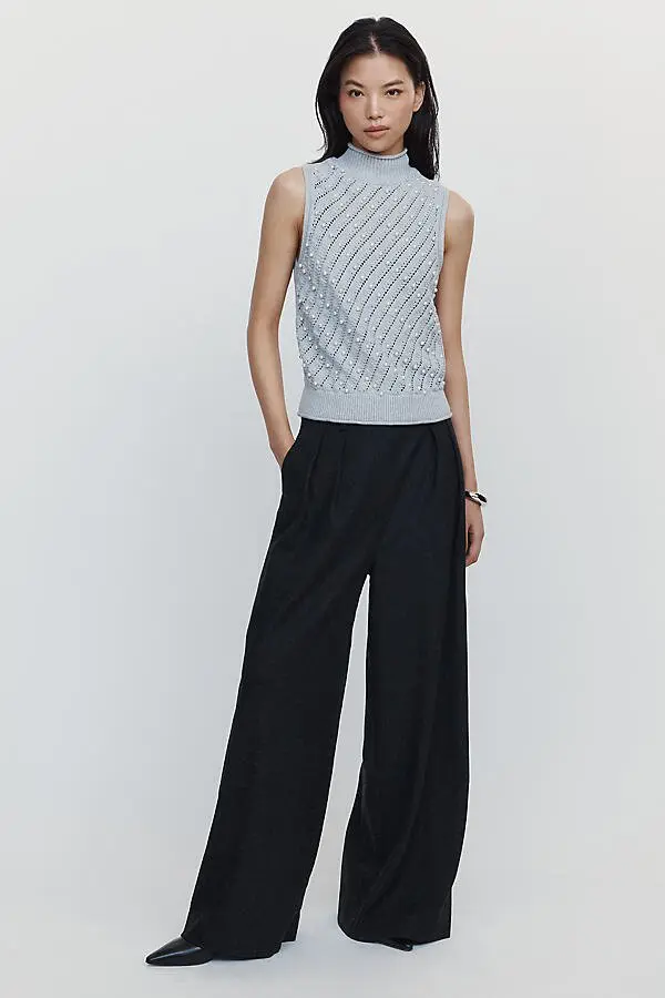 Maeve Pearl Roll Neck Sweater Tank Top