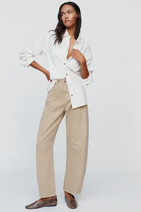 Rolla's Arc High Rise Barrel Leg Jeans - Dune