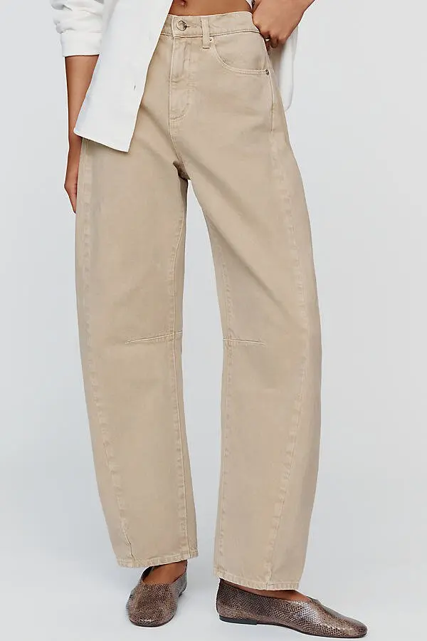 Rolla's Arc High Rise Barrel Leg Jeans - Dune