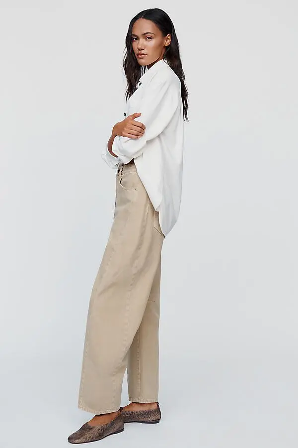 Rolla's Arc High Rise Barrel Leg Jeans - Dune
