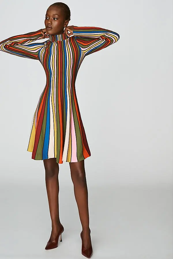 Maeve Mock Neck Knit Mi Dress