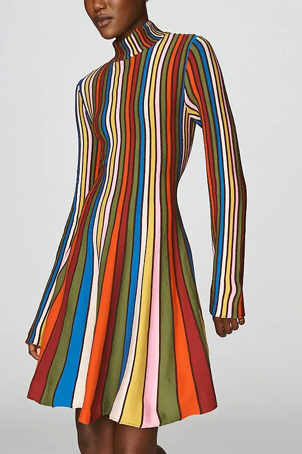 Maeve Mock Neck Knit Mi Dress