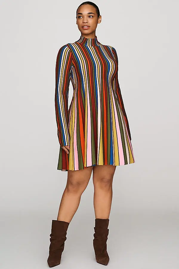 Maeve Mock Neck Knit Mi Dress