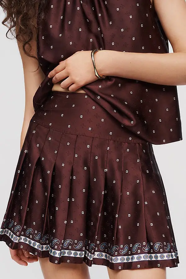 Maeve Pleated Sat Mi Skirt